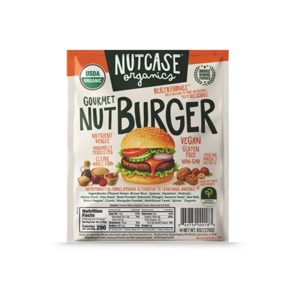 Nutcase Organics Gourmet Nut Burger | 8oz Vegan Patties